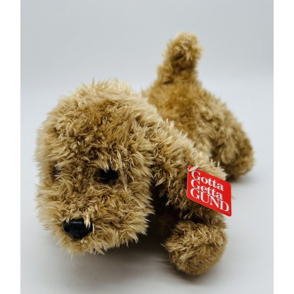 Gund | Toys | Gund Barky The Tan Puppy Dog W Red Collar 7 Plush Stuffed ...